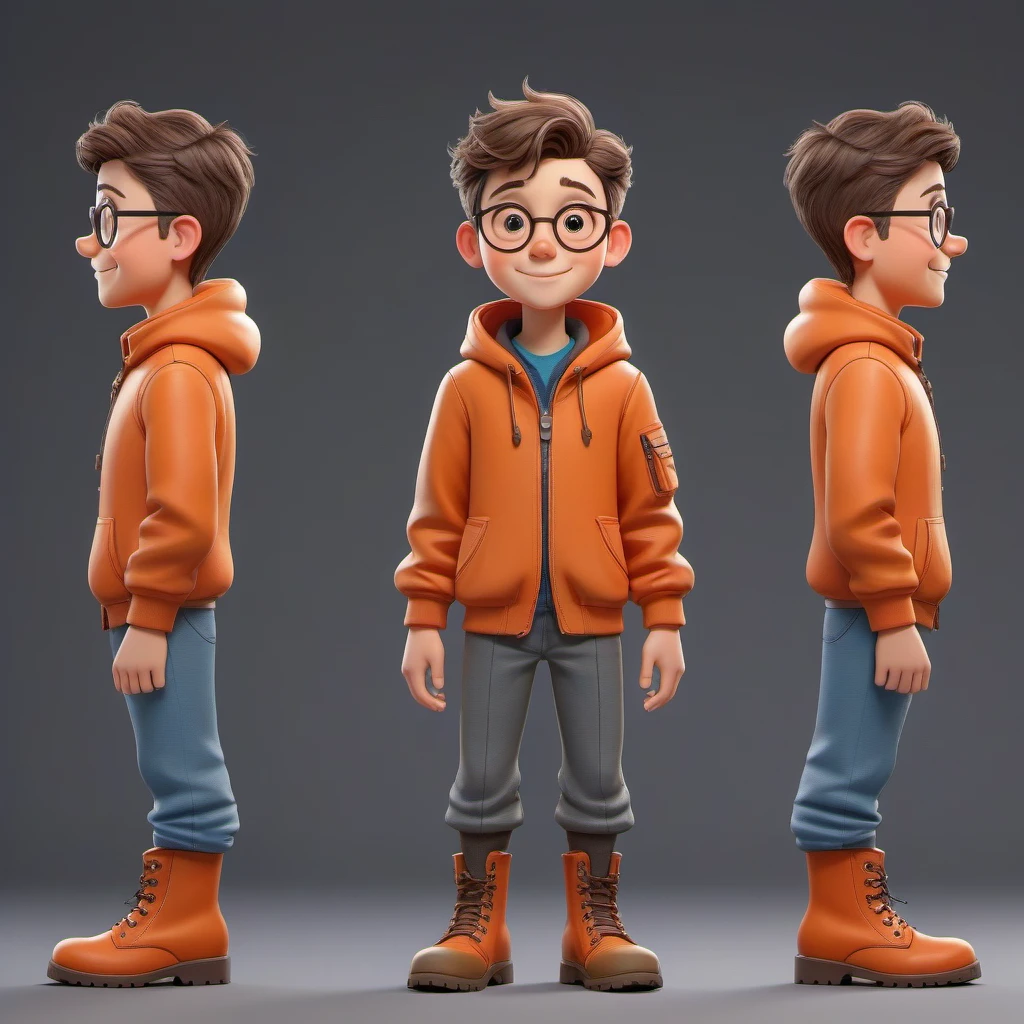 Stable Diffusion Prompt: FRESHIDEAS cartoon: boy with glasses, boots ...